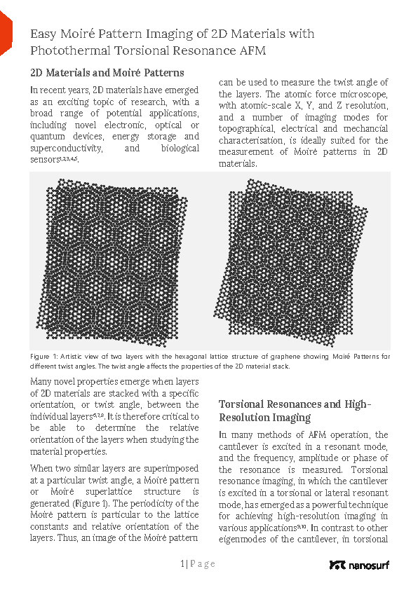 Application Note - Easy Moiré Pattern Imaging of 2D Materials with Photothermal Torsional ...